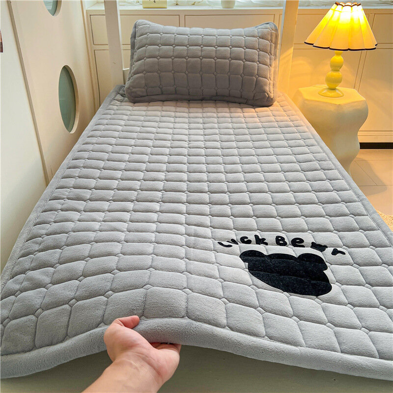 Матрас из молочного флиса, постельное белье для студенческого общежития, комплект из трёх предметов, матрас, односпальная кровать, для домашнего использования, кровать-татами, наматрасник,80*190cm