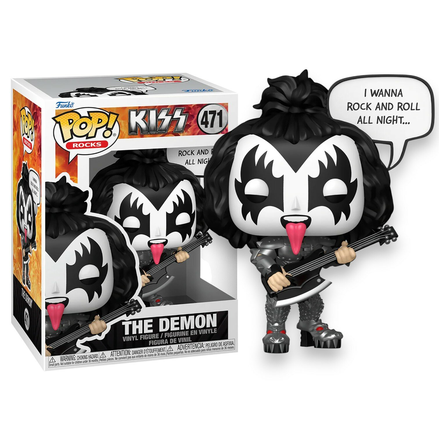 Фигурка Funko Pop! коллекционная Джин Симмонс из рок-группы "Kiss" 471 (Фигурка Фанко Поп)