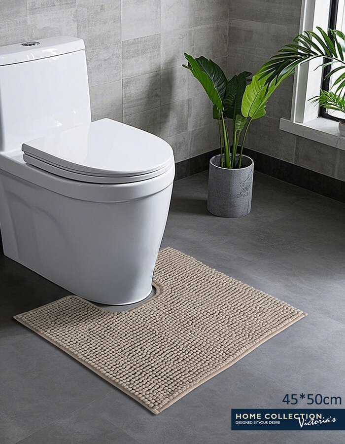 Коврик 50х45 см для туалета с вырезом для унитаза нескользящий