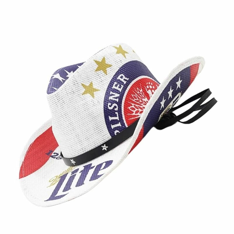 Западная ковбойская шляпа с американским флагом-Белая