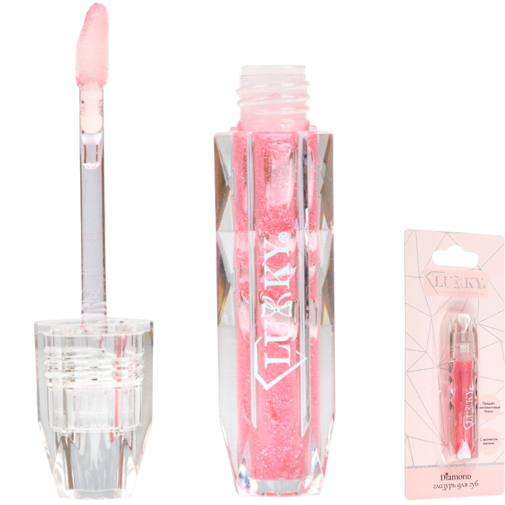 Глазурь для губ Lukky с ароматом клубники, цвет розово-сиреневый, 2,5 мл Т26488