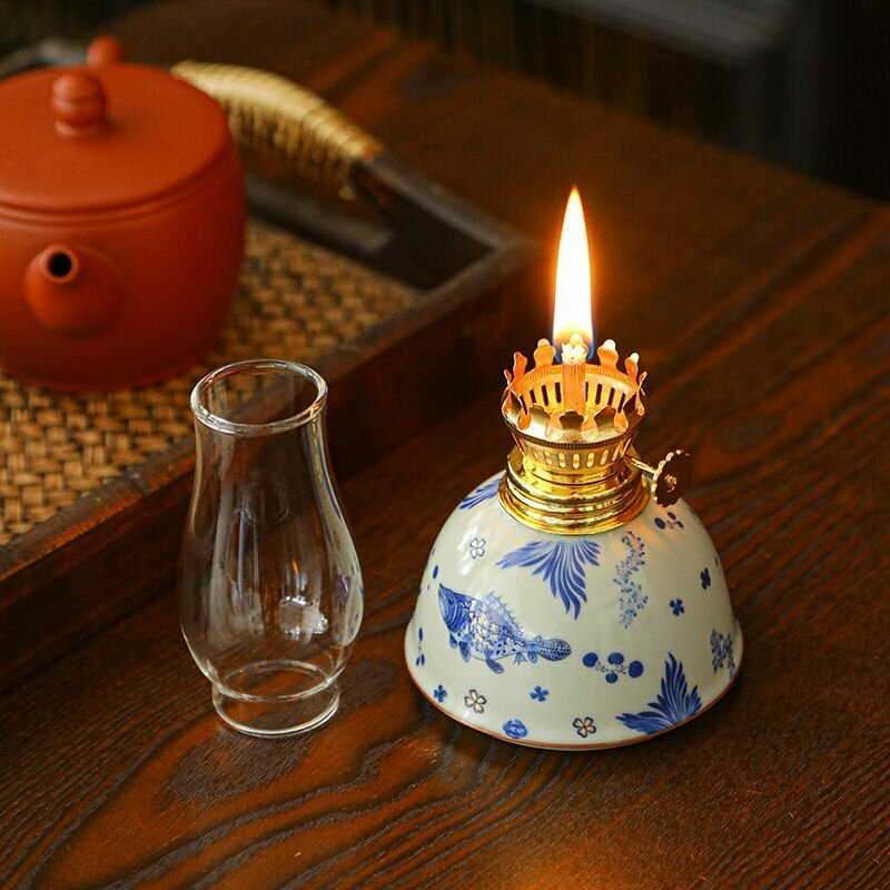 Керосиновая лампа , керамическое основание, 130мл, ретро, 1шт