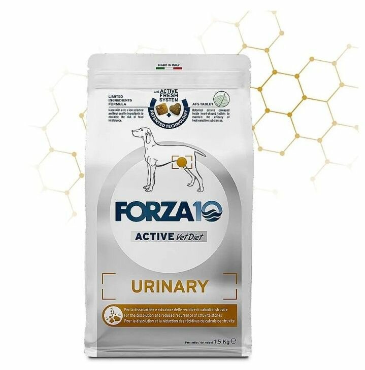 Forza10 ACT Urinary Dog All Adult Pesce Dry сухой корм для взрослых собак всех пород при заболеваниях мочевыводящих путей, с рыбой, 1.5 кг