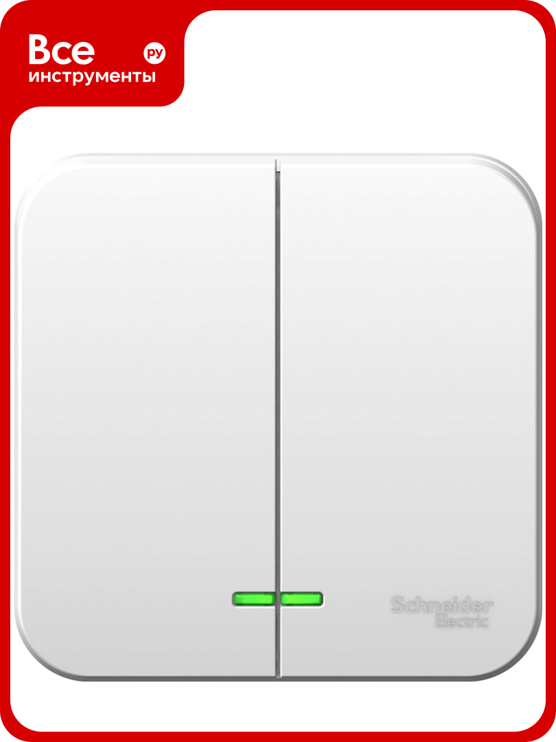 Двухклавишный выключатель Systeme Electric ОП BLANCA сх.5 10А 250В SchE BLNVA105111 1210453