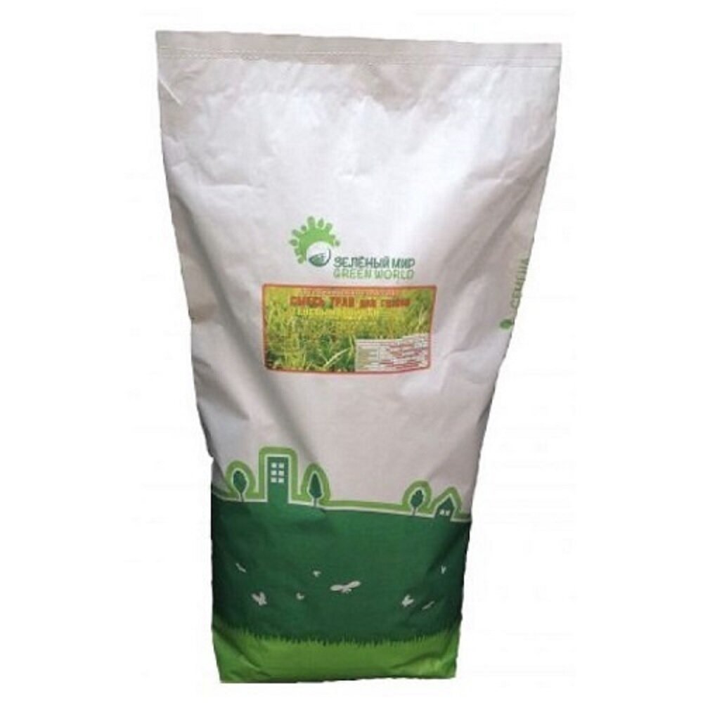 Семена газонной травы "Зеленый мир" для универсального газона, быстрорастущие, 10кг