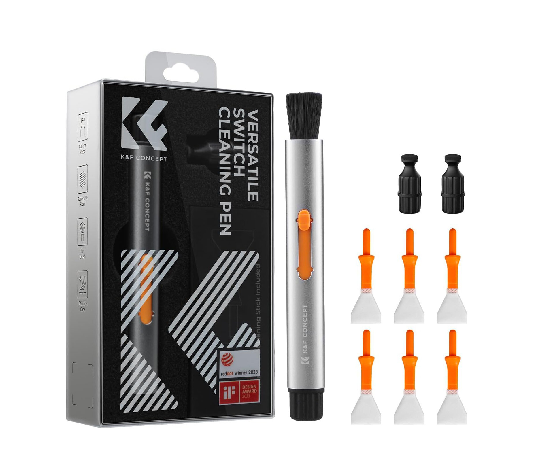 Карандаш со сменными насадками K&F Concept 1899, для чистки оптики и матриц APS-C