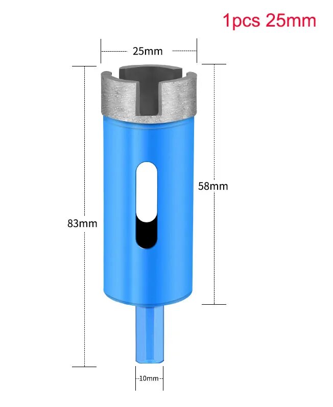 Алмазная коронка для сверления мрамора, гранита, кирпичной плитки, керамики, бетона, 6-100 25mm-1pcs
