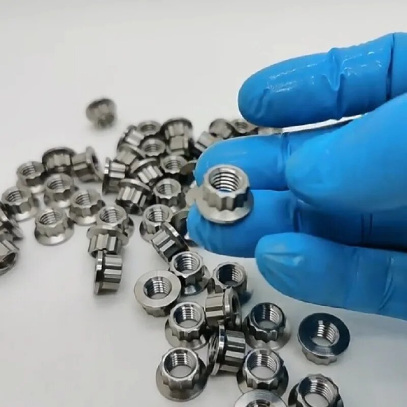 M7 Шаг 1,0 мм Титан 12 точек 12 фланцевых гаек для велосипедного мотоцикла