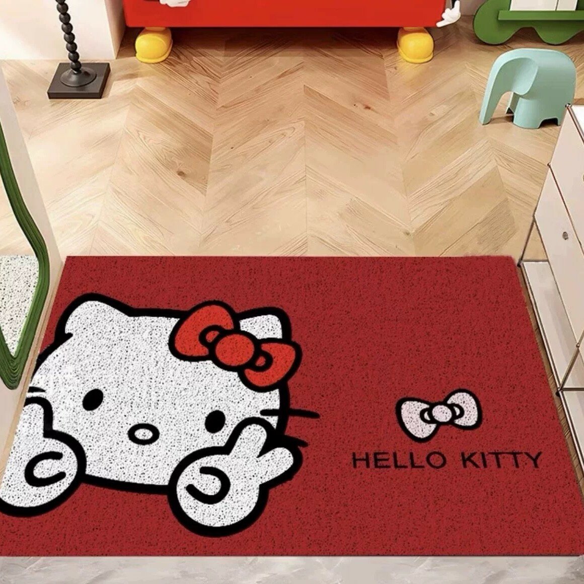 Hello Kitty Коврик для пола, Коврик для входной двери, Красный коврик для пола, 40x60 cm