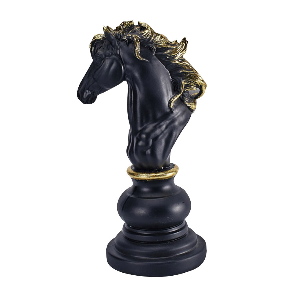1Pcs Шахматные Фигуры Имитативные Украшения Международные Шахматы Король Королева Конь Изделия Для Украшения Дома Декоративные Изделия Шахматы из Резин, Черный, Материал: Резин, Размеры: Король: 405*130*130мм, Королева: 370*120*120мм, Конь: 270*142*114мм