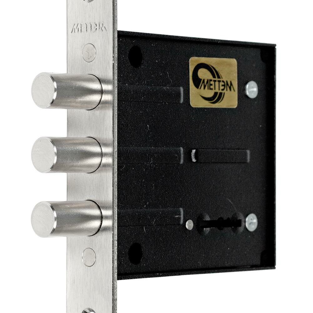 Замок врезной Меттэм ЗВ8.802.0.0, сувальдный, 3 ригеля, легкий, цвет хром