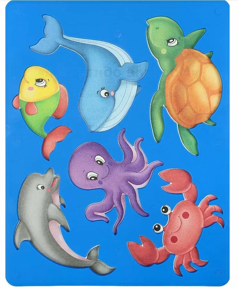 Трафарет для детского творчества 1штука "Морские обитатели"