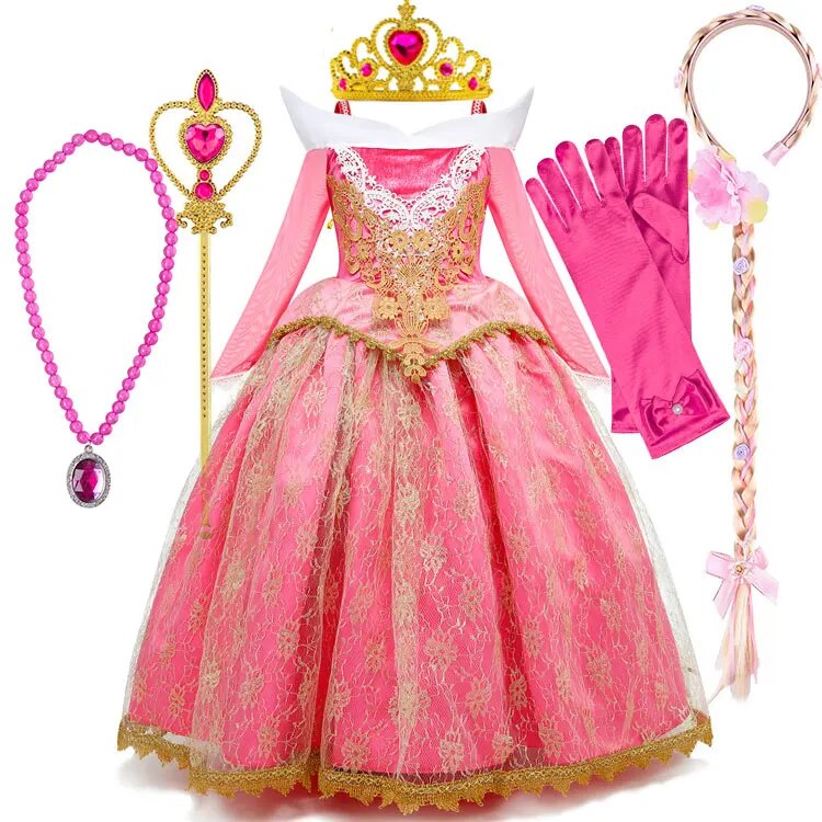 Платье принцессы Disney 2T(100), Розовый, SLEEPING BEAUTY 01