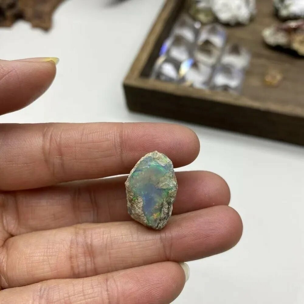 Натуральный опал, необработанный камень, обесцвечивание,