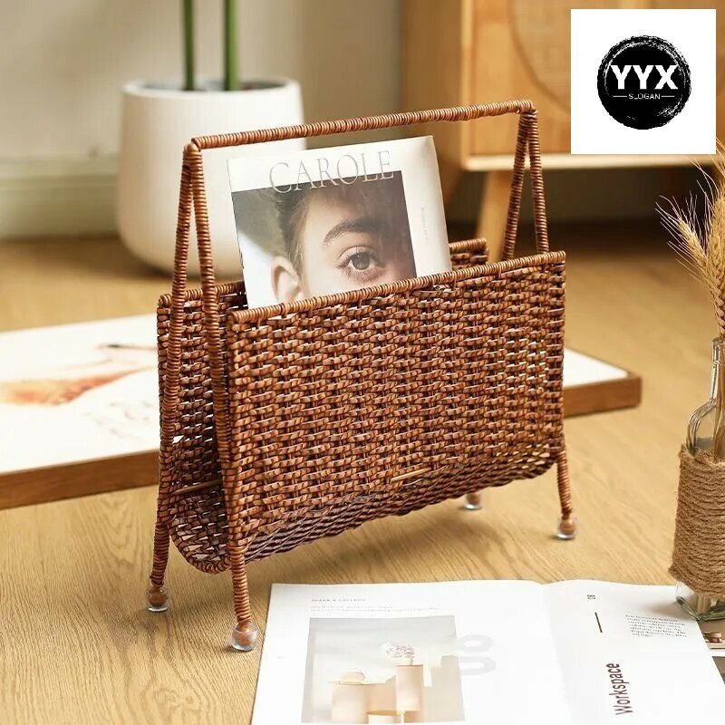 Газетница плетёная, ротанг, 35x11x36см, темно-коричневая, 1шт
