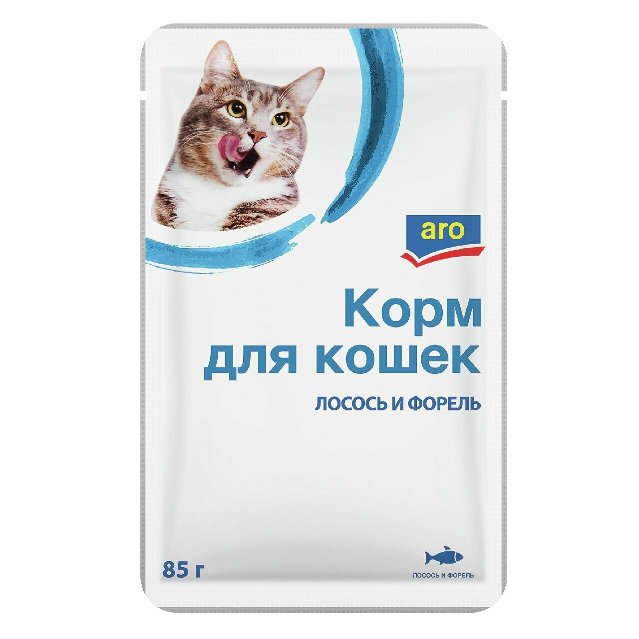 Влажный корм Aro лосось и форель в соусе для кошек 85 г