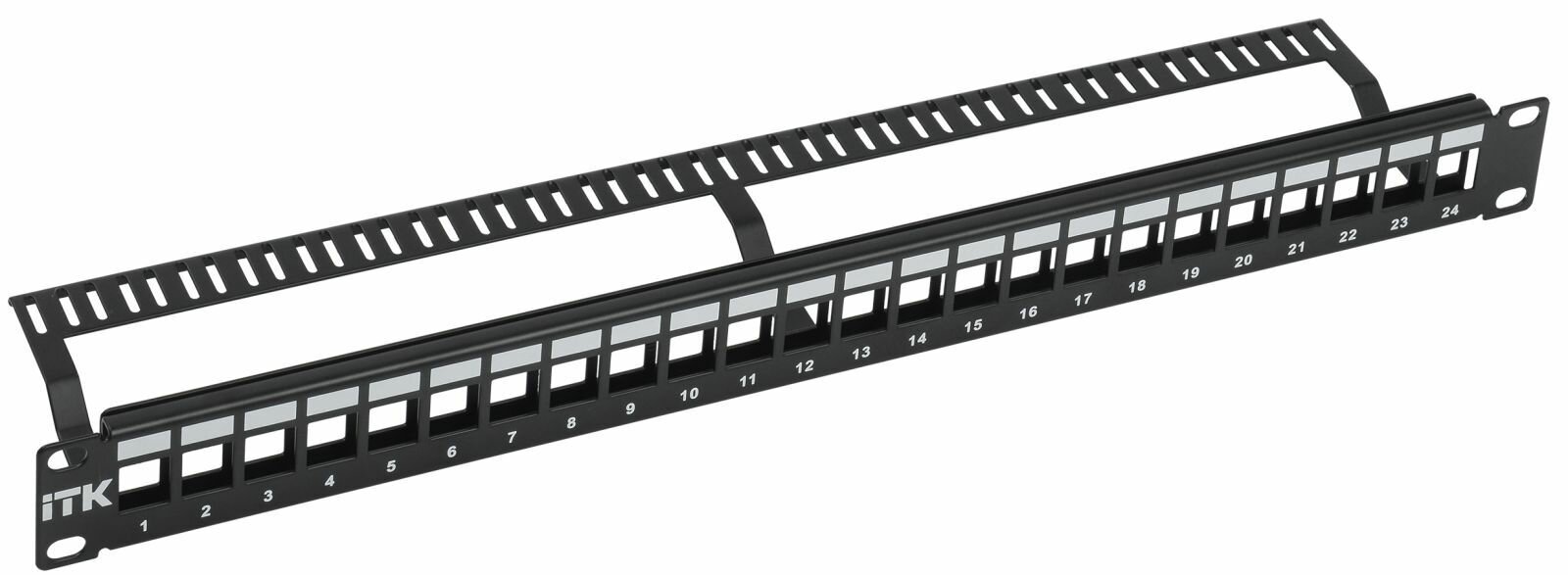 Патч-панель ITK модульная, UTP, 24 порта, металл, 1U