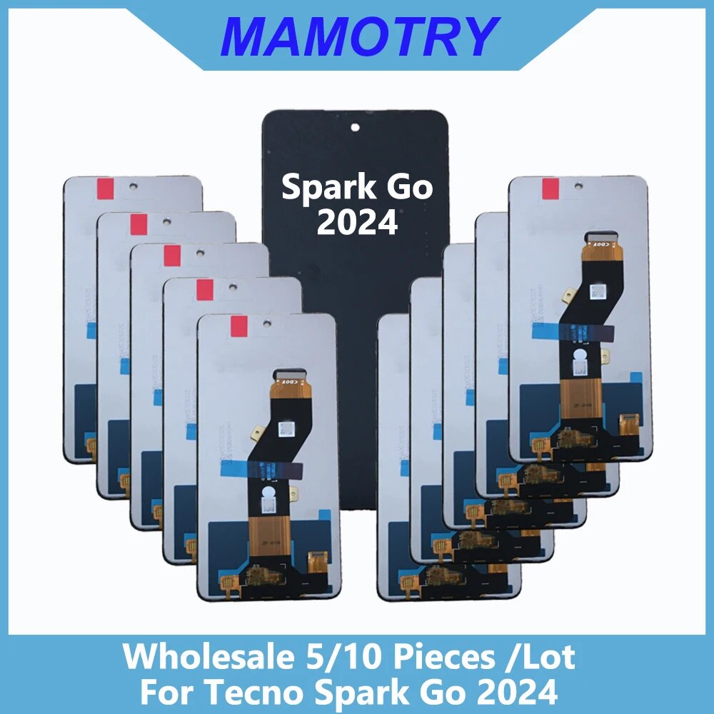 Оптовая продажа, 5/10 шт./лот для Tecno Spark Go 2024 BG6, ЖК-дисплей с сенсорной сборкой 5 Pcs