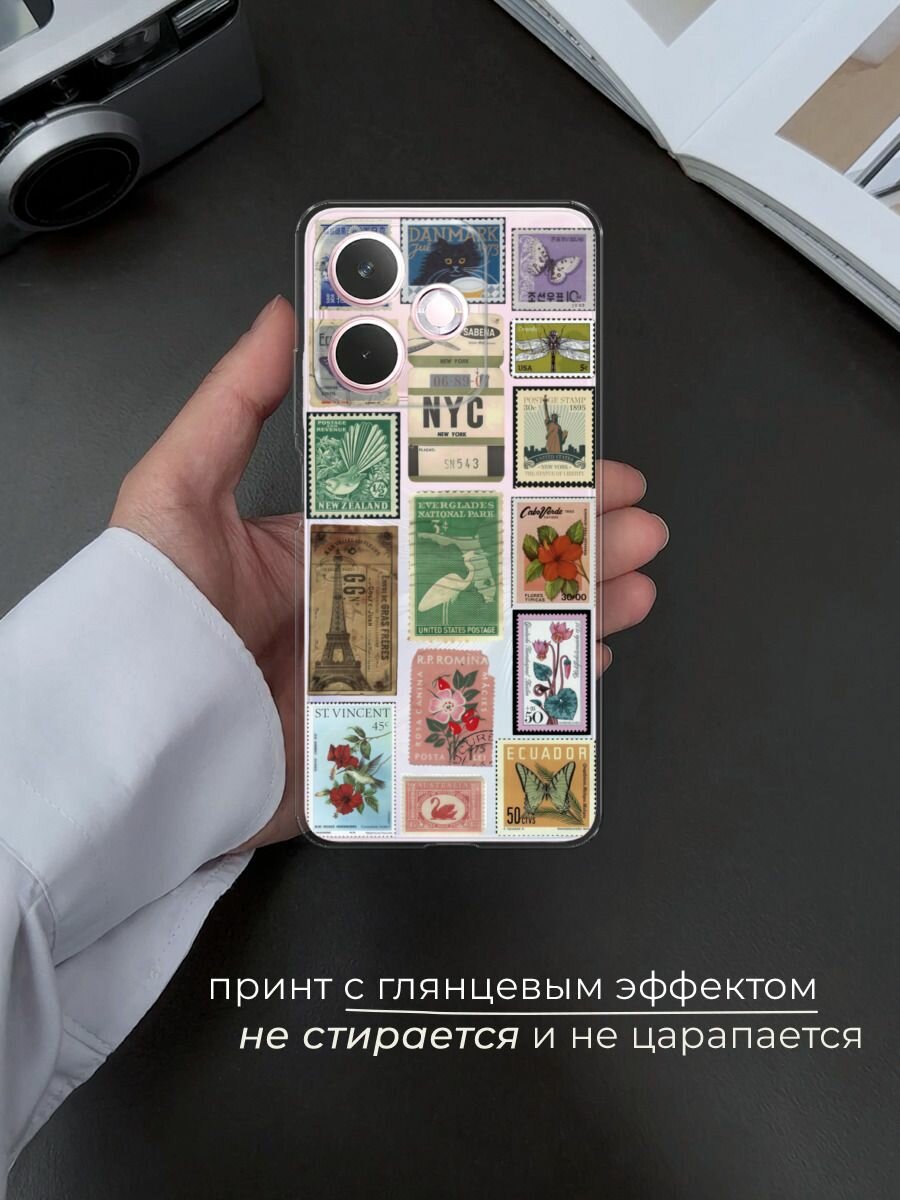 Силиконовый чехол на Oppo A5 Pro / Оппо А5 Про с принтом Марки — фото 1