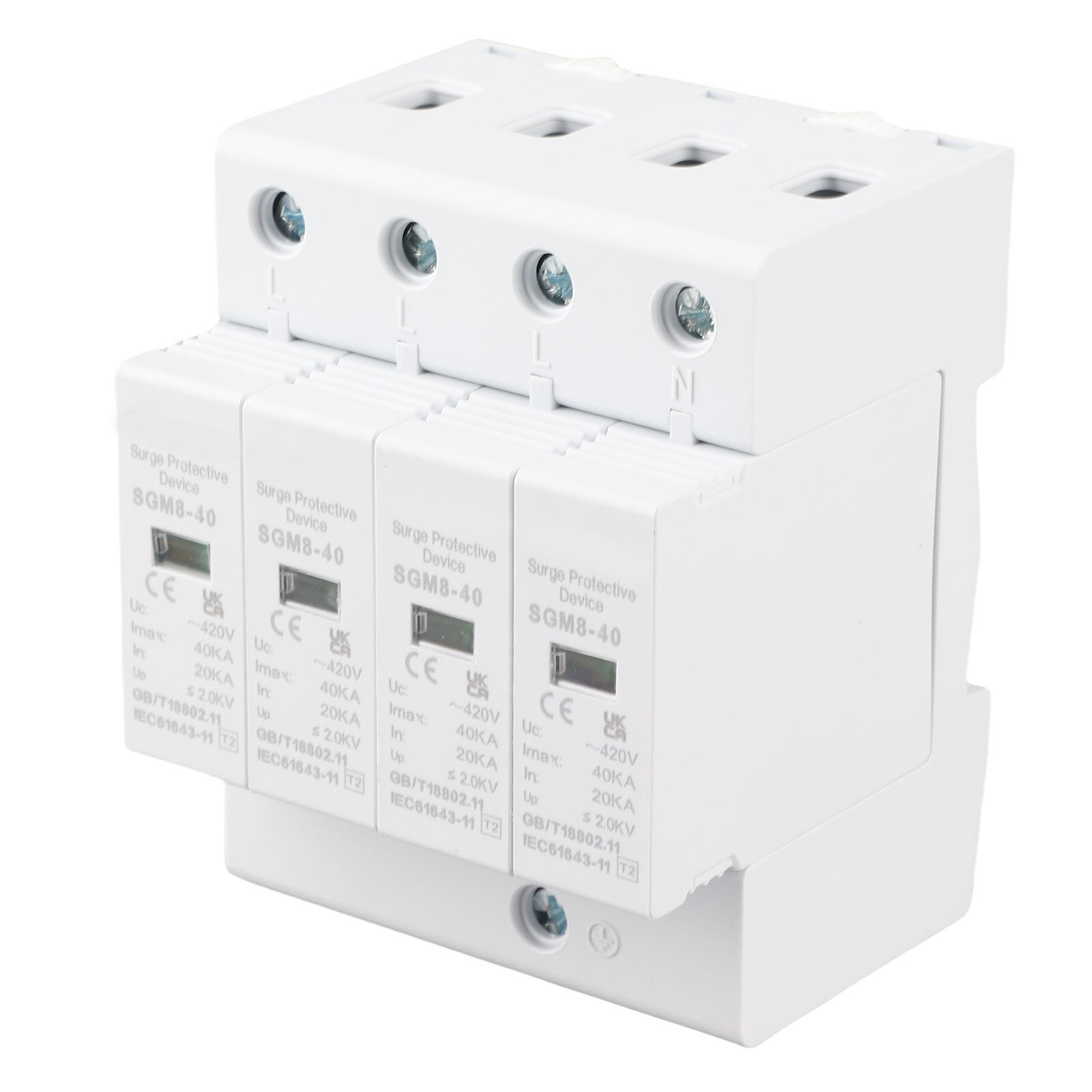 4P 40KA Бытовой ограничитель перенапряжения на DIN-рейке, низковольтный, для защиты от грозы