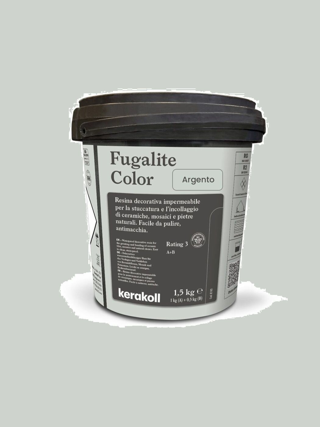 Затирка двухкомпонентная Kerakoll Fugalite Color (1,5кг) Argento