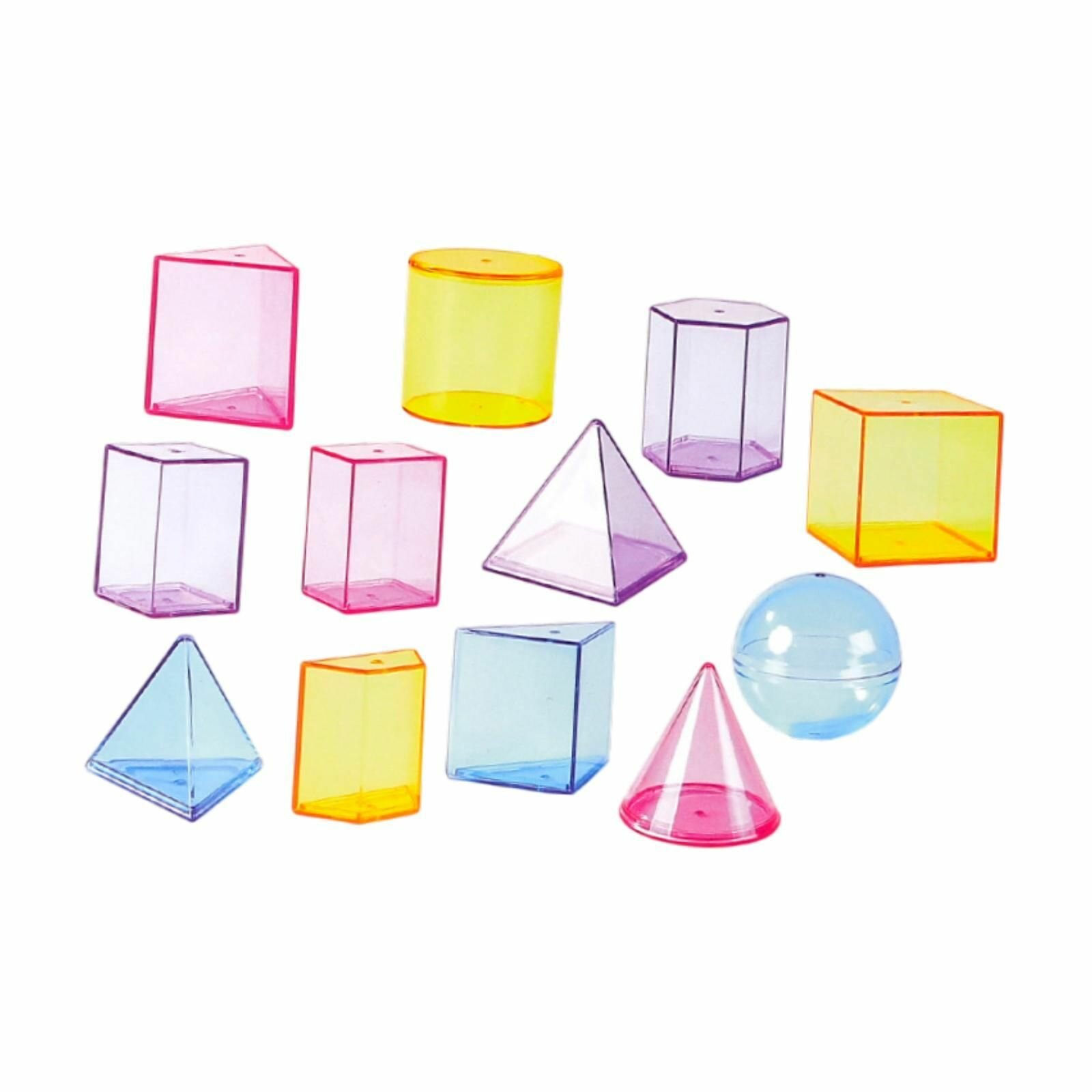 Набор из 12 геометрических фигур, прозрачные, для детского сада и начальной школы, развивающие игрушки