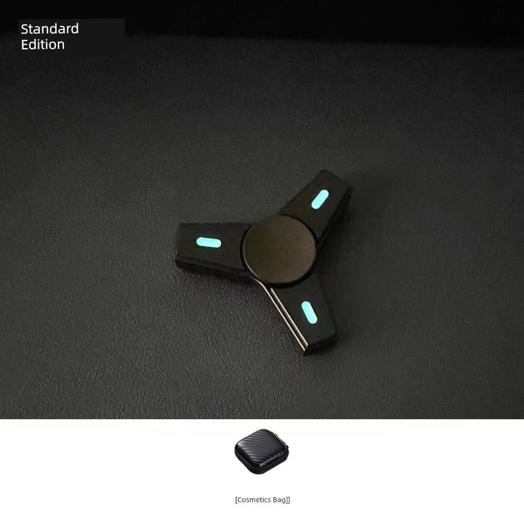 Small King G3 Светящаяся Версия Фиджет Спиннер Черная Металлическая Игрушка с Упаковкой и Светодиодным Фонариком