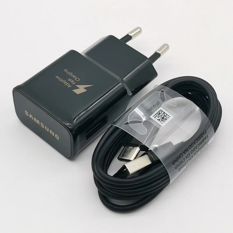 Samsung адаптер 15 Вт + кабель Type-C Black-With Cable