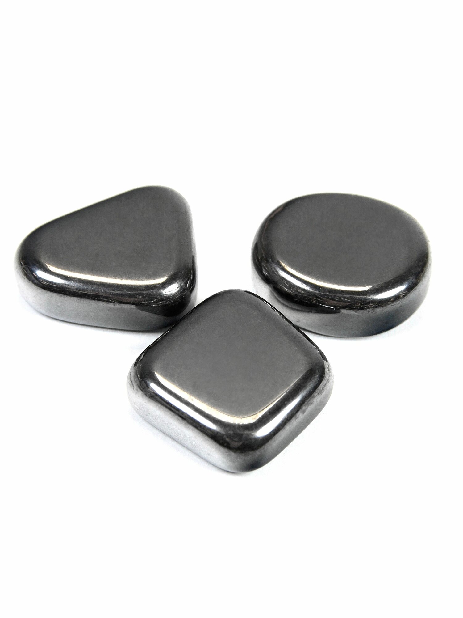 Гематит плоский - 2-3 см, натуральный камень, галтовка, 3 шт - для декора, поделок, бижутерии