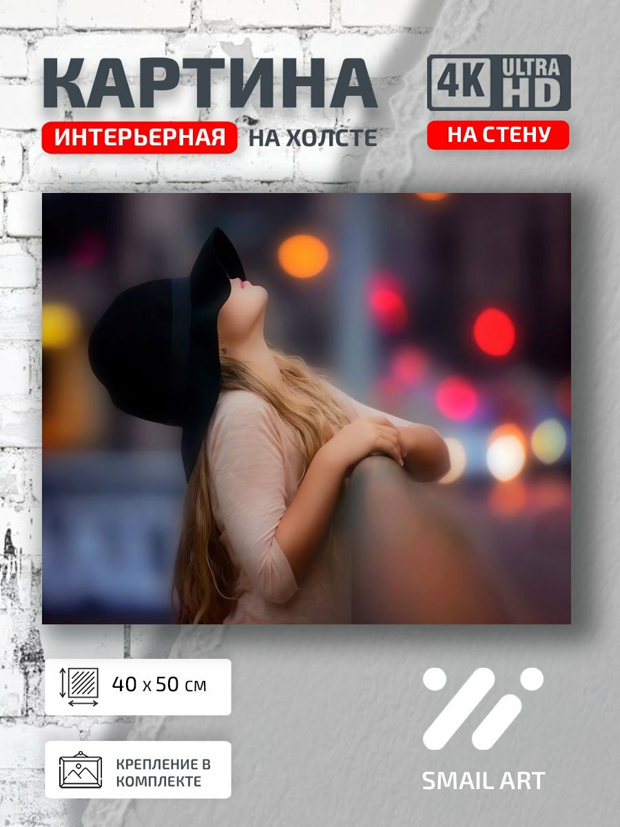 Картина на холсте интерьерная 40 на 50 на стену Блики Portrait для салона красоты портрет