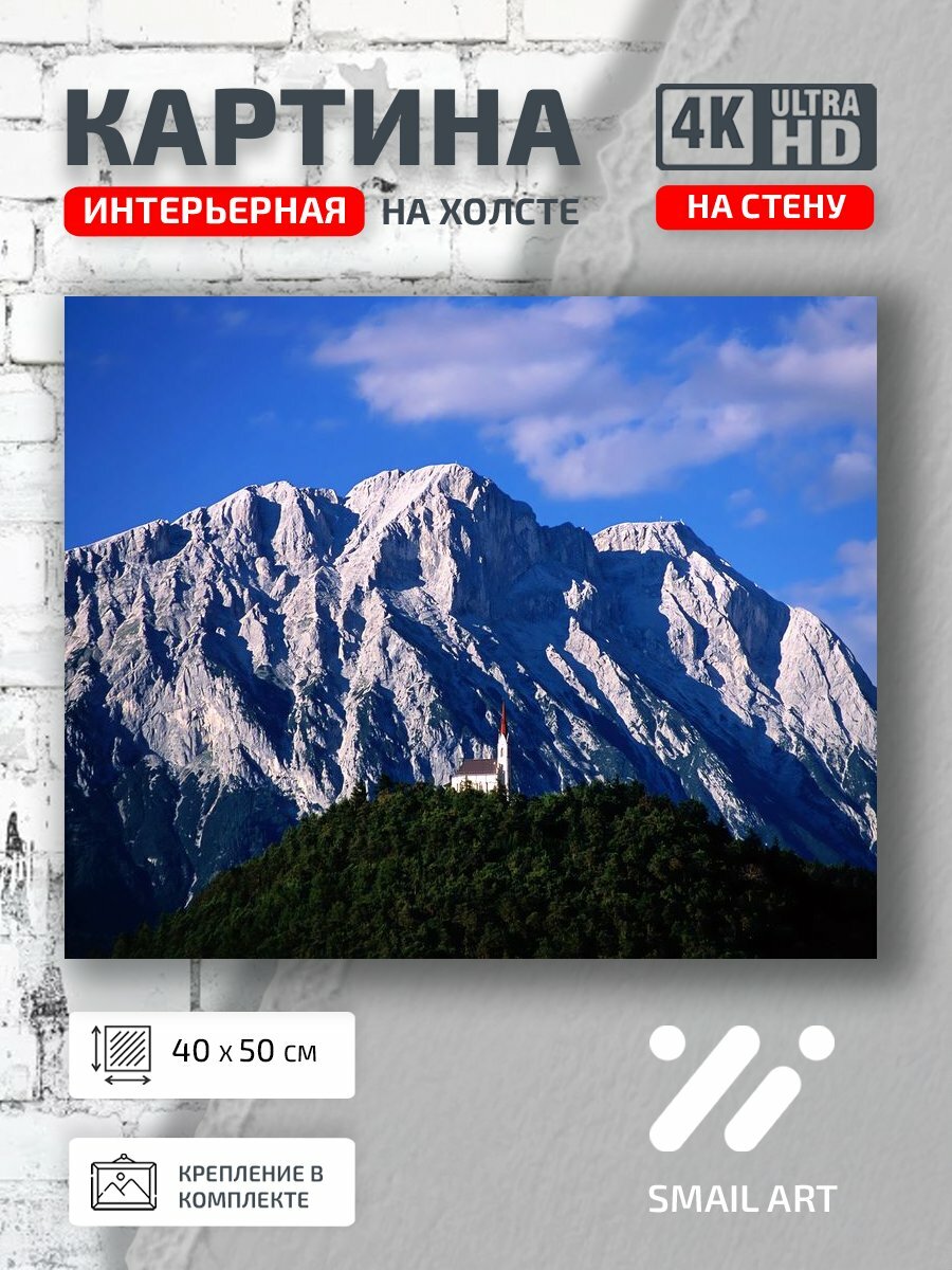 Картина на холсте интерьерная 40 на 50 на стену Декоративная Mount для студии атмосфера