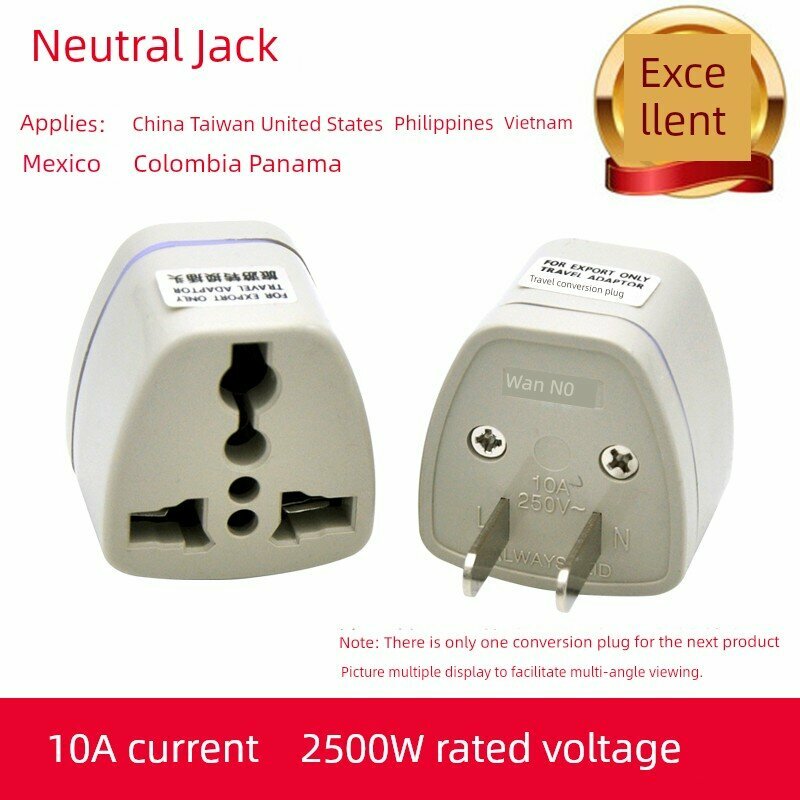Американский стандарт, преобразовательная вилка, зарубежные электроприборы в бытовую вилку, подходящую для Китая и США,