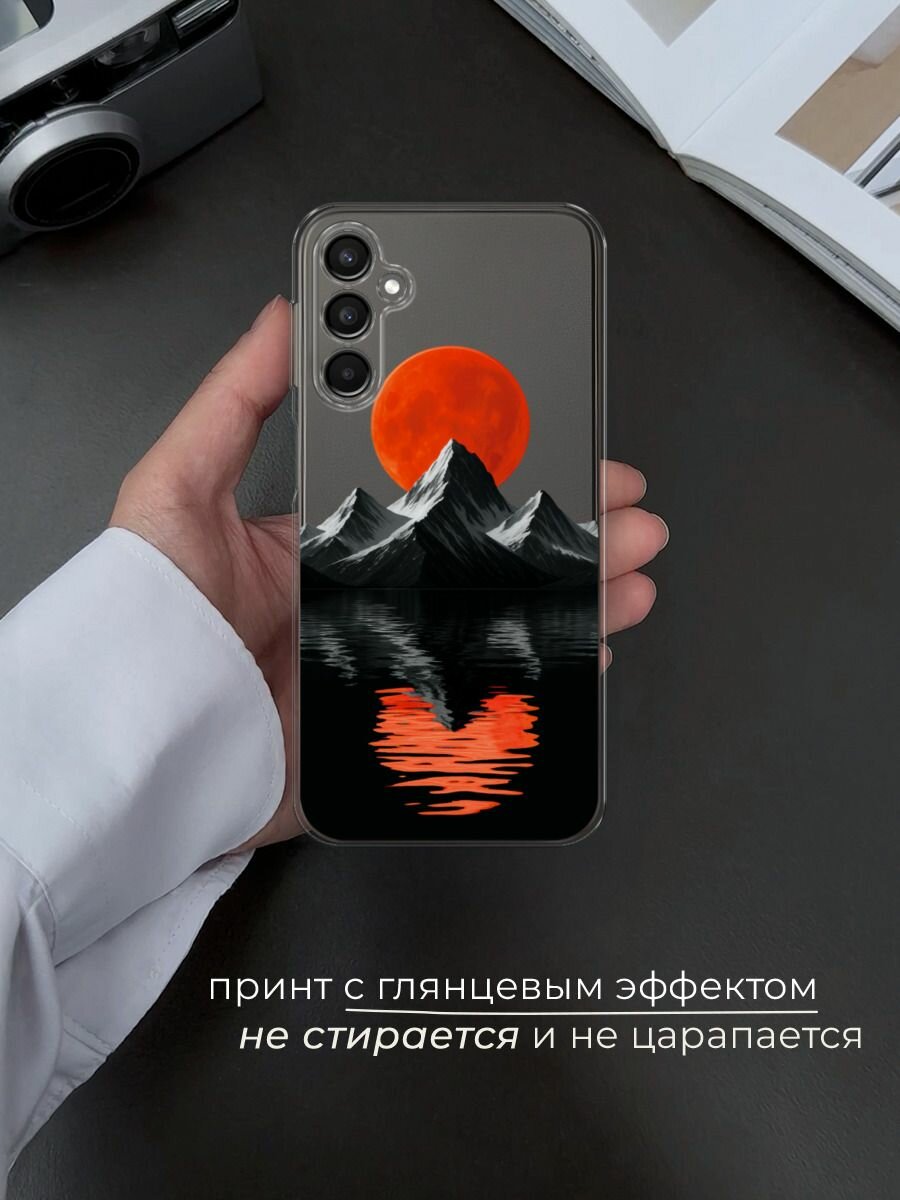 Силиконовый чехол на Samsung Galaxy A24 / Самсунг Галакси A24 с принтом Черная гора 3 — фото 1