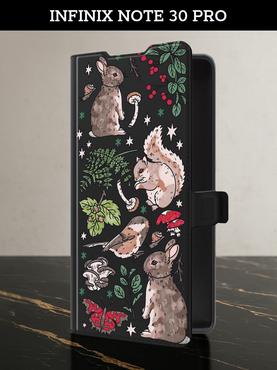 Чехол-книжка на Infinix Note 30 Pro (Инфиникс Нот 30 Про) с картой осень