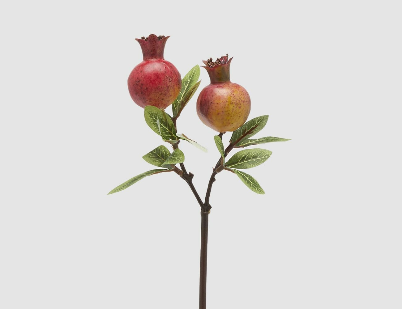 Декоративная искусственная ветка зреющие гранаты, пластик, красная, 33 см, EDG 2500029A240-2
