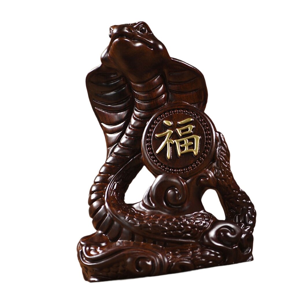 Деревянная статуэтка змеи для украшения на Новый год