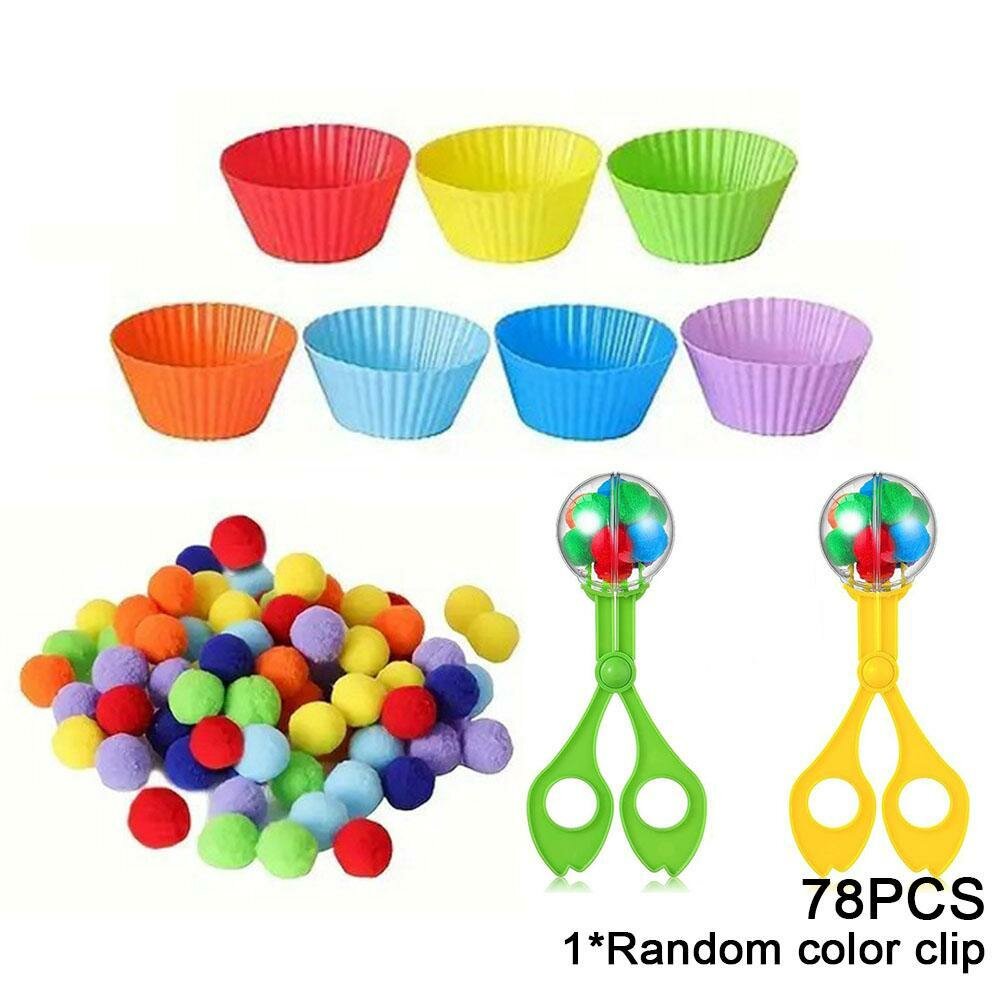 Игрушки из шерстяных шариков, подходящие по цвету/развивающие игрушки для детей раннего возраста