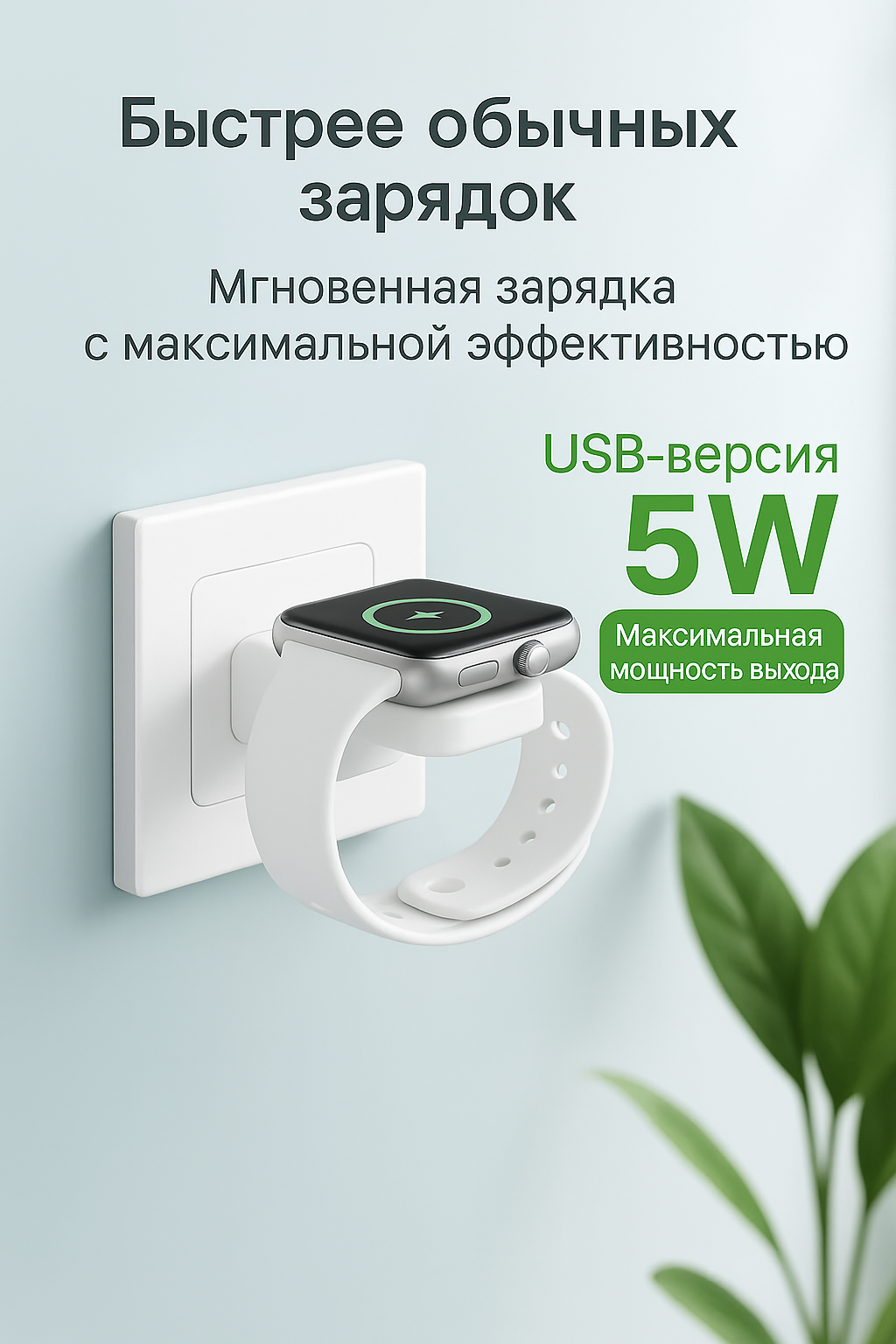 Зарядное устройство для Apple Watch зарядка для эпл вотч USB брелок Белый 1 2 3 4 5 6 7 8 9 10 11 SE SE2 Ultra Ultra2