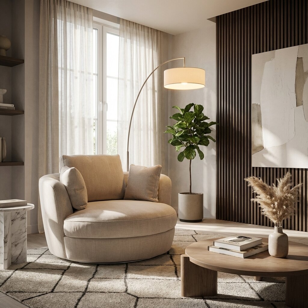 Кресло Pasha Ultima Mebel, светло-бежевое, ткань, классический дизайн