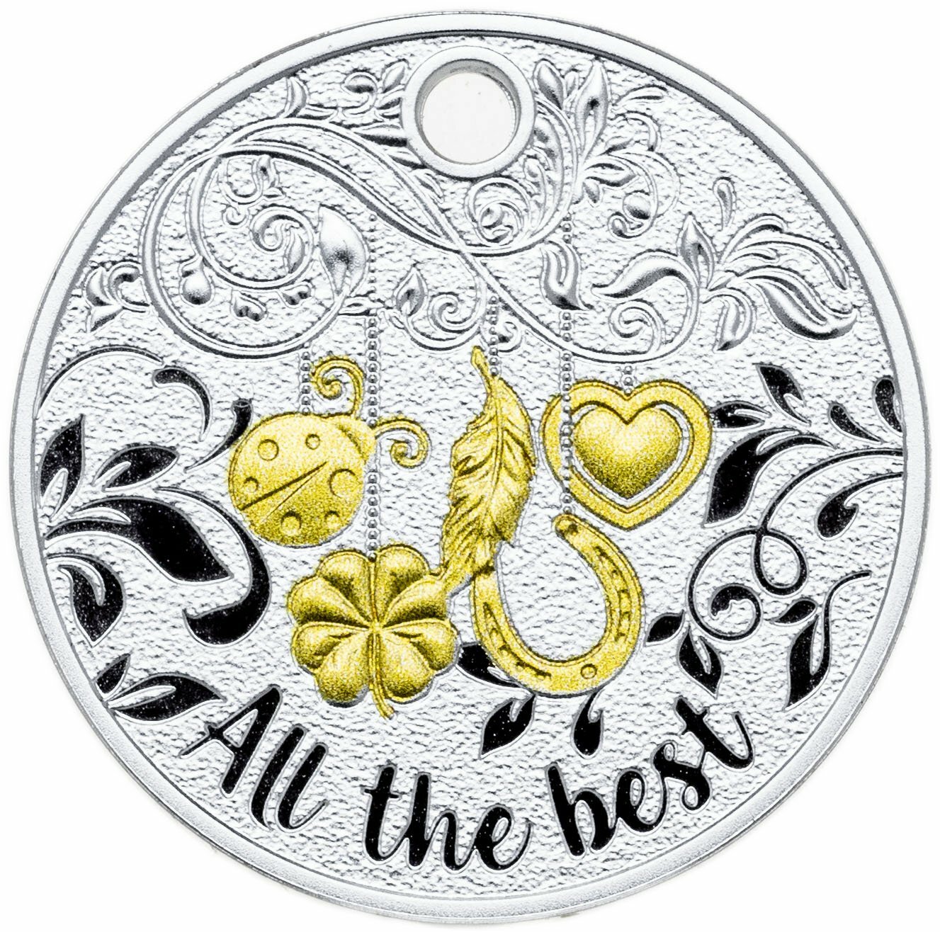 Остров Ниуэ 1 доллар 2017 "Брелок - пожелание благополучия", в футляре с сертификатом, Серебро 925, в сохранности Proof