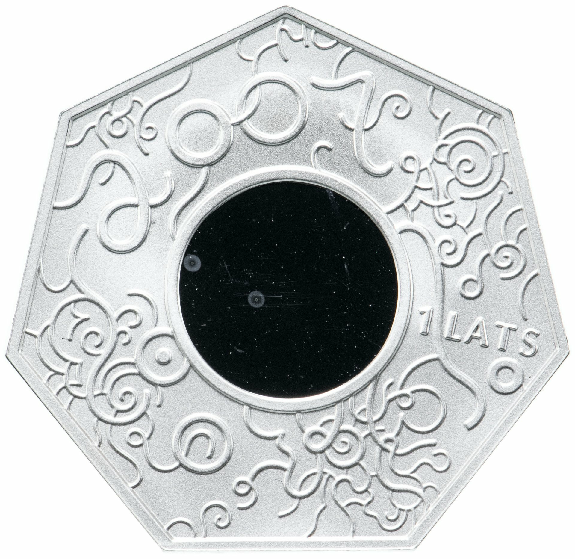 Латвия 1 лат 2007 "Монета цифры " в футляре с сертификатом, Серебро, в сохранности Proof