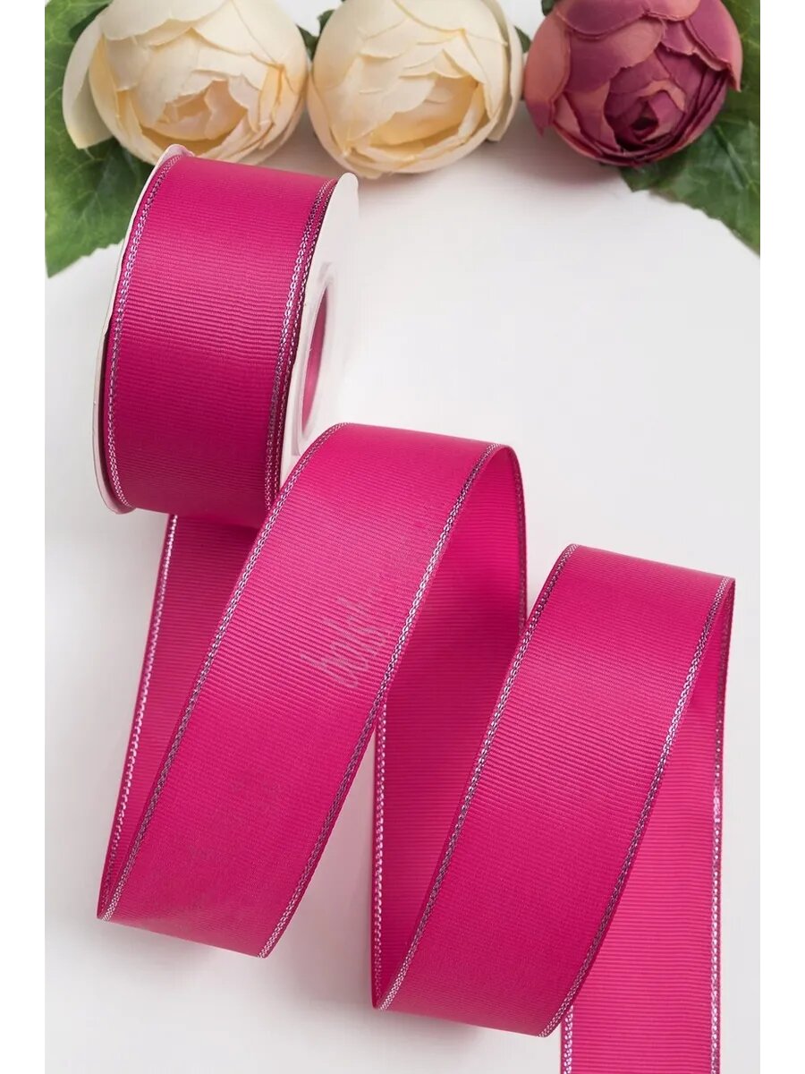 Лента репсовая с люрексом 4см (9 метров)