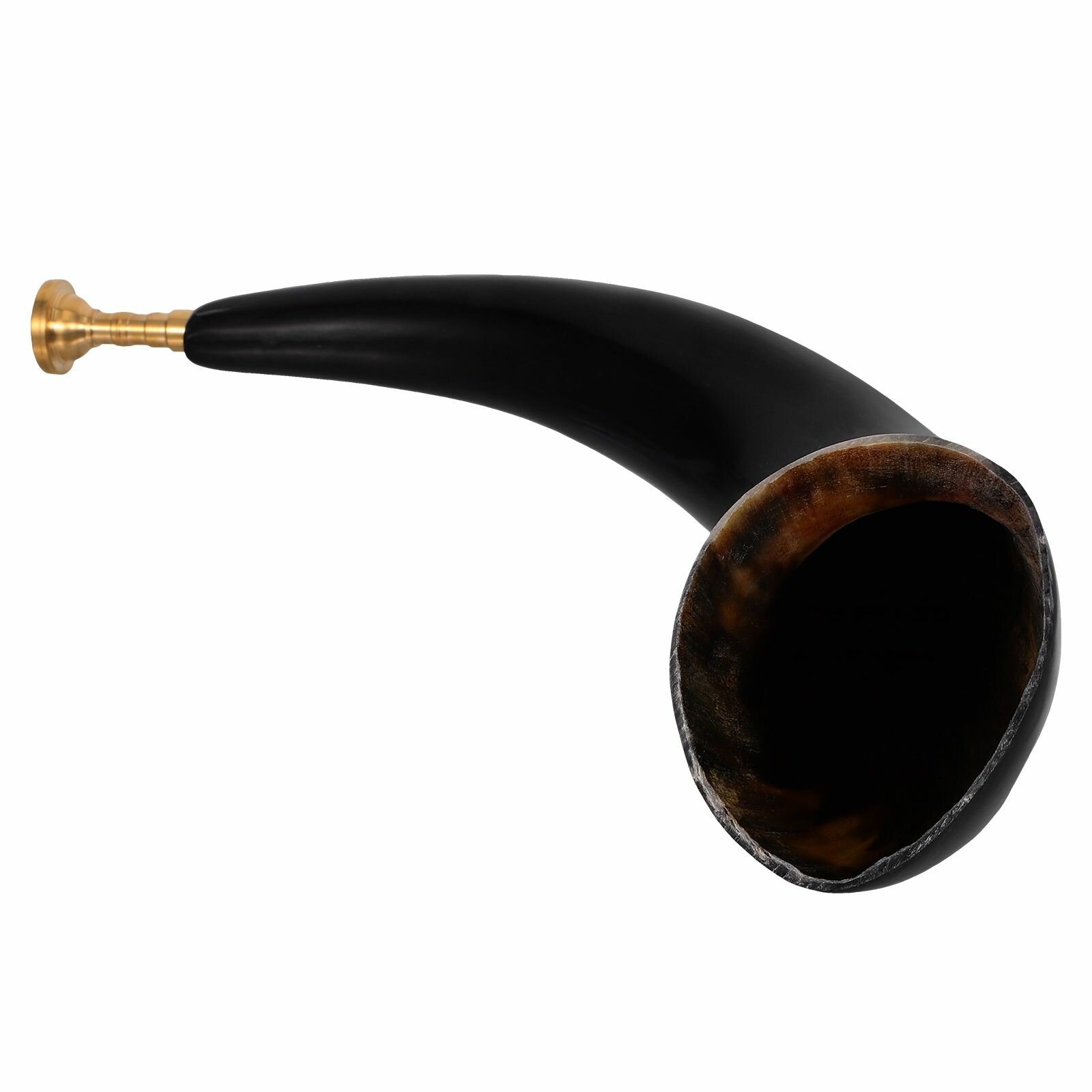 Рога викинга из натурального бычьего рога с металлическими вставками для праздников