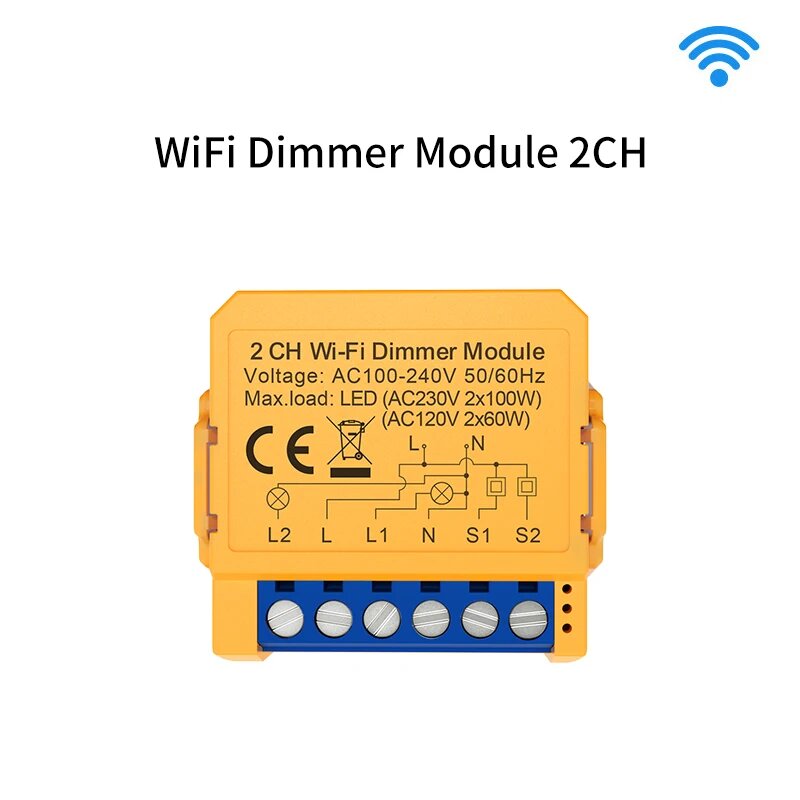 WiFi Диммер Модуль 2CH, WiFi-2 gang