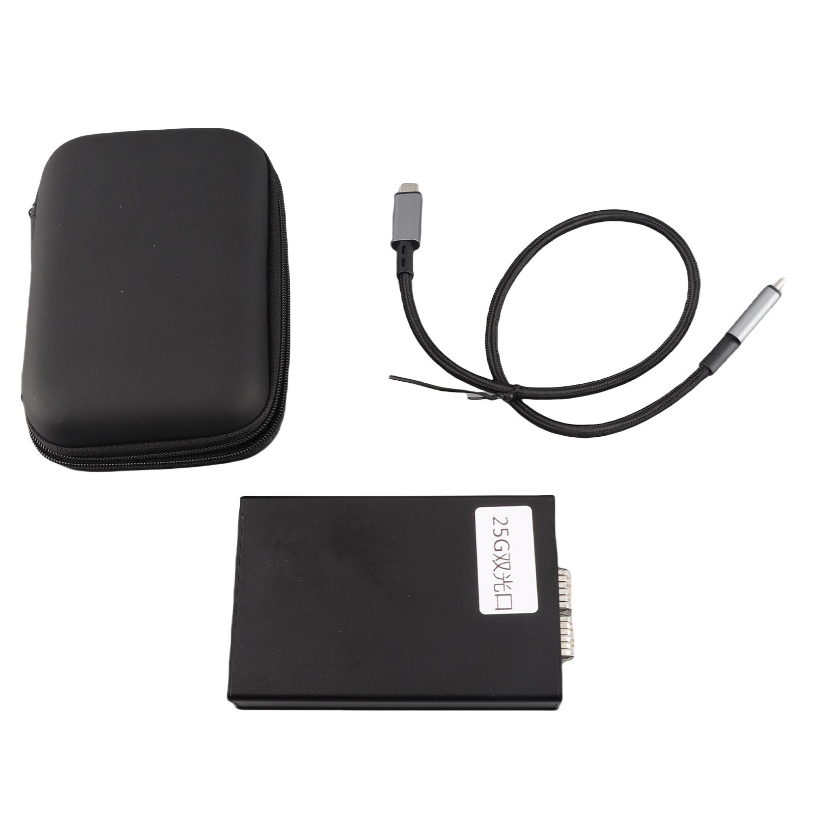 Портативная сетевая карта 25G сетевой карта USB4 SFP Оптическая интерфейс Высокоскоростная заглушка и воспроизведение двойного порта алюминиевого сплава