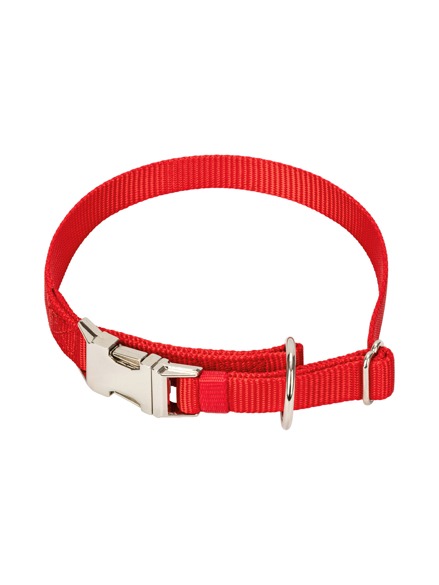Ошейник для собак, с большим кольцом, ZooOne с регулировкой (красный) 20 мм (32-45 см), металл, фастекс 70-2978