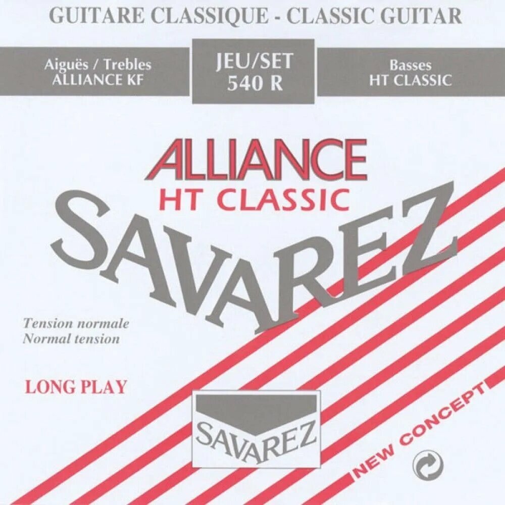 Комплект струн для классической гитары Savarez 540R Alliance HT Classic, нормальное натяжение, посеребренный