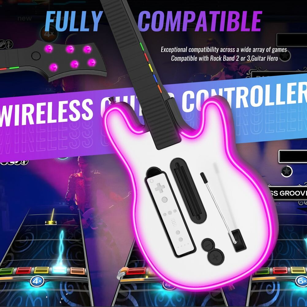 Еспроводной гитарный контроллер, гитарная ручка для игр Wii Guitar Hero и Rock Band