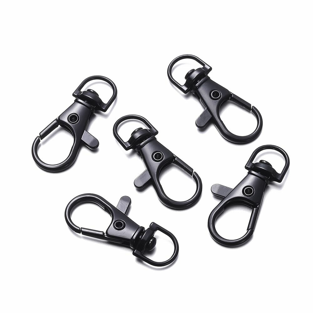 Карабин металлический 36 мм, 10 шт, универсальная застёжка-клипса для ключей, сумок, брелков и рукоделия, надёжное кольцо-держатель аксессуаров, компактная металлическая фиксирующая клипса для туризма и повседневного порядка