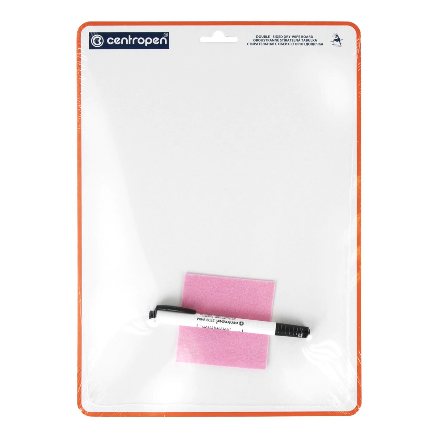 Доска двусторонняя маркерная А4 (240337 мм), клетка, 1 маркер + салфетка, CENTROPEN, 7779